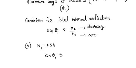 solved show that the acceptance angle for total internal reflection
