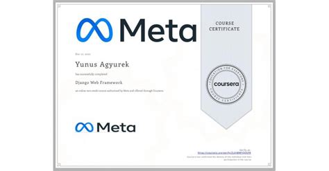 Yunus Agyurek On Linkedin Completion Certificate For Django Web Framework