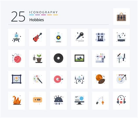 Free Vector Hobbies 25 Flat Color Icon Pack Including Grand Hobbies