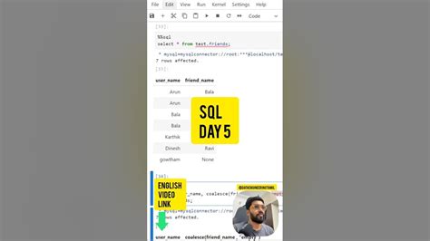 Day5 𝐒𝐐𝐋 𝐢𝐧 𝟔𝟎 Seconds Youtube
