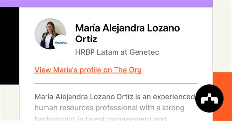 María Alejandra Lozano Ortiz Hrbp Latam At Genetec The Org