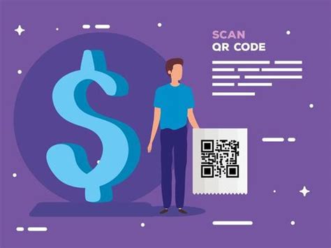 Man With Code Qr And Icons 4626061 Vector Art At Vecteezy
