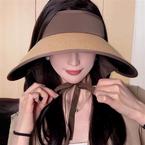 챙이 넓은 여름 밀짚 썬캡 비치 바캉스 여성 모자 온채널