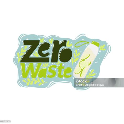 친환경 라이프스타일을 위한 영감 어린 인용 슬로건 제로 폐기물 그림과 글자와 벡터 컴포지션 환경 생태 문구 엽서 인쇄 또는 카드에 최적 0명에 대한 스톡 벡터 아트 및 기타