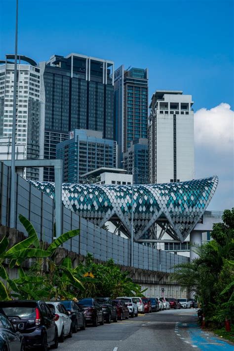 Profile View Of The Saloma Link Bridge For Pedestria To Cross And To Acess To Klcc District
