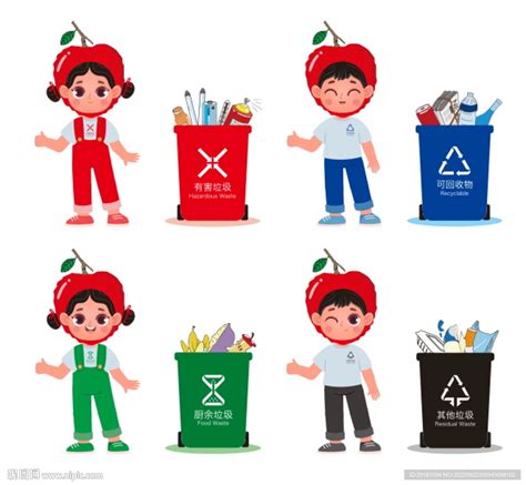 垃圾分类卡通形象设计图 卡通设计 广告设计 设计图库 昵图网