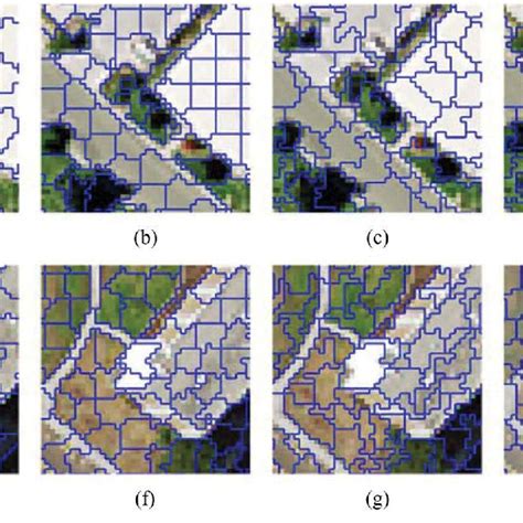 segmentation results for subset of the two images a and e are the