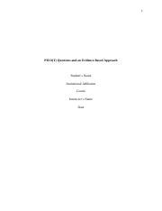 Assessment PICO T Questions And An Evidence Based Approach Edited Docx PICO T Questions