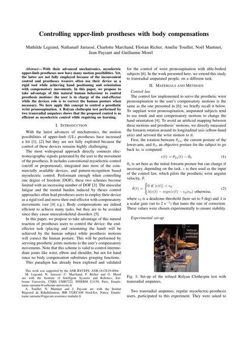 [pdf] Controlling Upper Limb Prostheses With Body Compensations