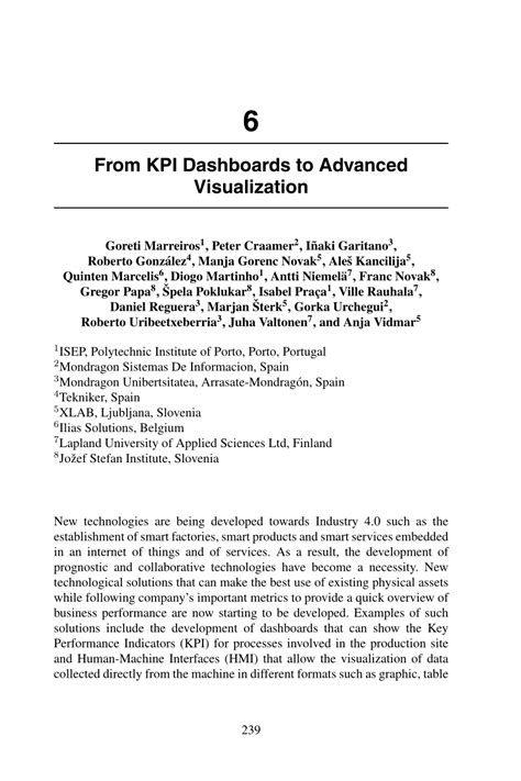 Pdf From Kpi Dashboards To Advanced Visualization