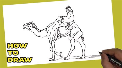 How To Draw An Arab Man With Camel Youtube