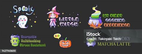 할로윈 라벨 픽셀 아트 세트 할로윈 축하 재미있는 스티커 지문 및 배경을위한 따옴표 컬렉션이있는 복고풍 8 비트 벡터 배지 마녀 유령 좀비 호박 할로윈 캐릭터 1990