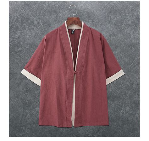 สไตล์จีนเสื้อผ้าลินินรสสูทชายเสื้อคาร์ดิแกนหลวมบางส่วนญี่ปุ่นกิโมโนแขนเจ็ดแจ็คเก็ตเสื้อคลุม