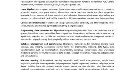 Gate Data Science And Ai Syllabus 2025 Best Gate Da Course