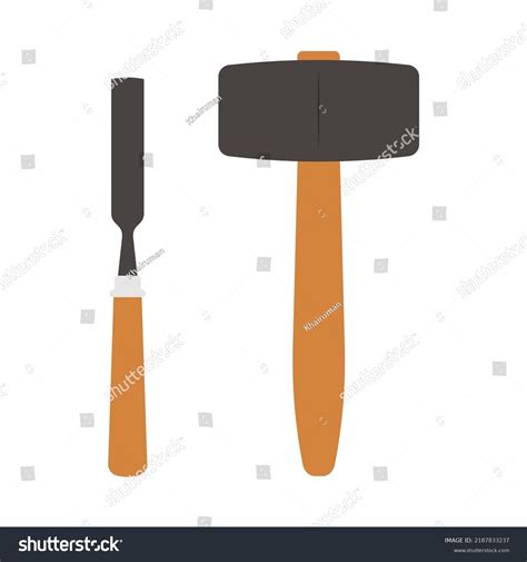 Mallet Chisel Flat Illustration Clean Icon Stock Vector Royalty Free 2187833237 Shutterstock