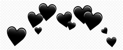 Hd Group Of Black Hearts Emoji Love Png Citypng