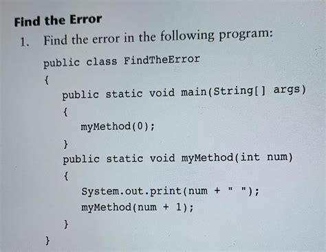 Solved Find The Error Find The Error In The Following Chegg