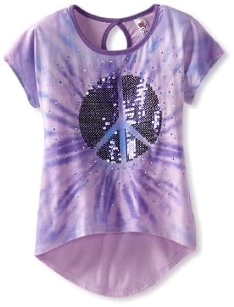 Beautees Big Girls Peace Tie Dye Top Fashion T Shirts