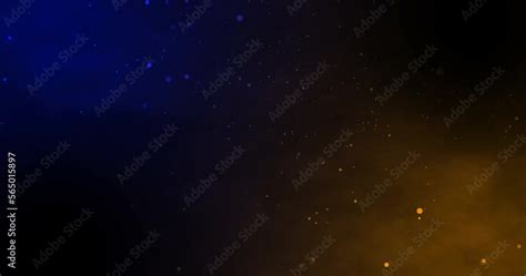 Golden And Blue Luxury Bokeh On Particles Floating In The Air Dust And Glitter Particles