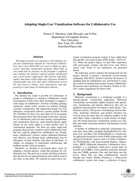 Pdf Adapting Single User Visualization Software For Collaborative Use