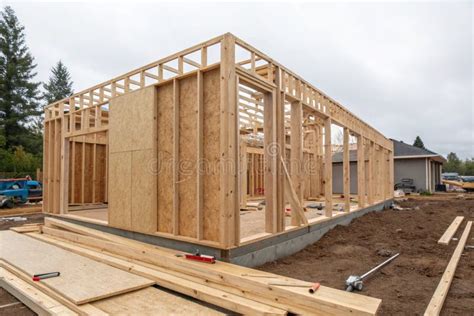 Frame Of A New Plywood House Beam Structure Stock Illustration Illustration Of Investment