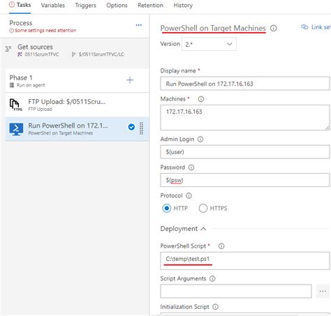 Tfs Run Batch Script On A Remote Server With Admin Permission Stack