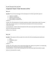 Psyc Hormones Sex Quiz Docx Psyc Hormones Sex Quiz Assignment Chapter