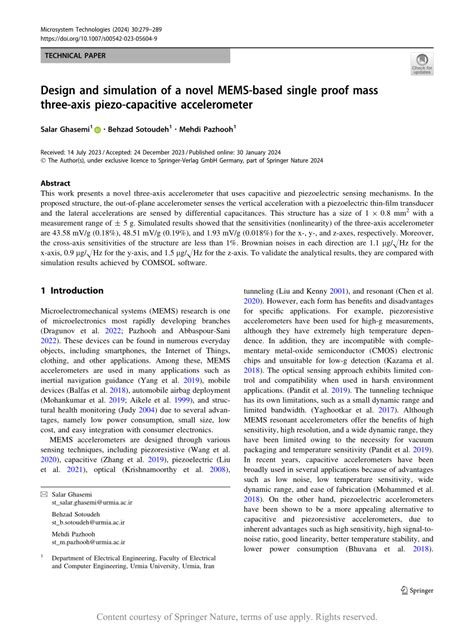 Design And Simulation Of A Novel Mems Based Single Proof Mass Three Axis Piezo Capacitive