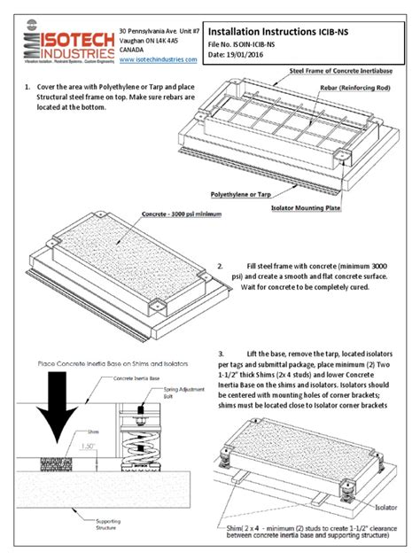 Concrete Inertia Base Icb Installation Instructions Download Free Pdf Building Engineering