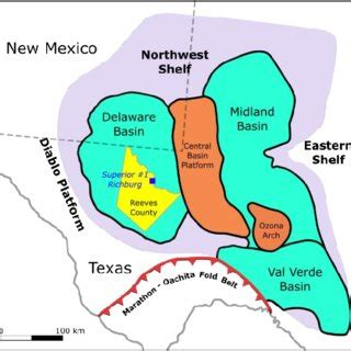 Location Map Of The Permian Basin Showing Its Sub Basins Along With The Download Scientific