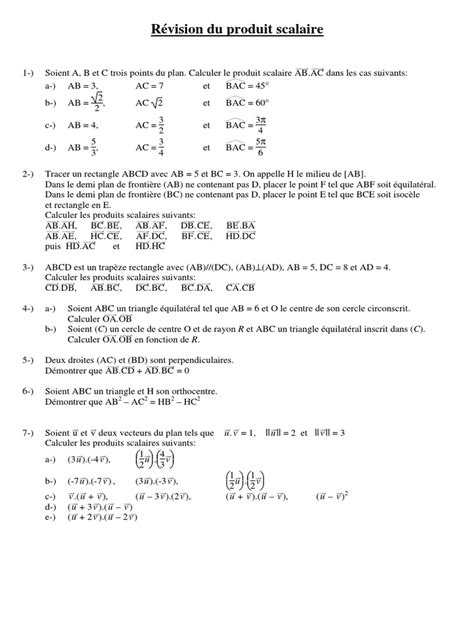 21 E Produit Scalaire Pdf