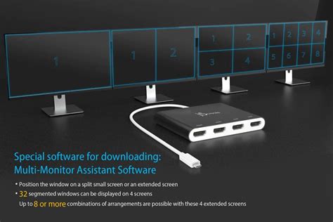J5 Create USB C To 4 Port HDMI Monitor Adapter JCA366 Visions Electronics Canada