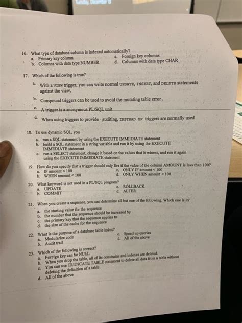 Solved 8 Which Of The Following Statements About Nextval