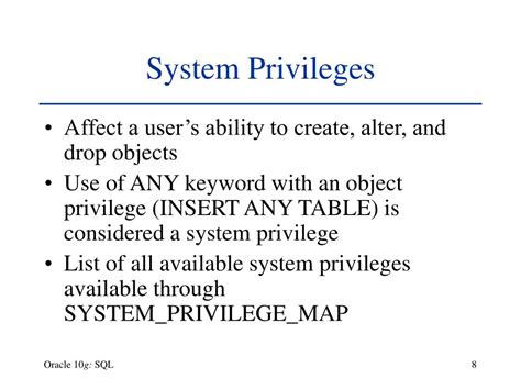 ppt chapter 7 user creation and management oracle 10 g sql powerpoint presentation id 3147947