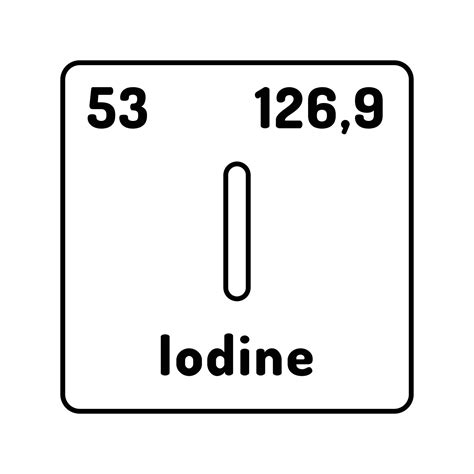 Iodine Chemical Element Line Icon Vector Illustration 21143441 Vector