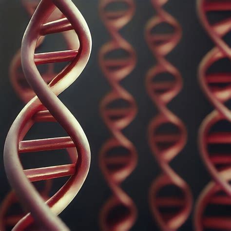 Close Up Of A Dna Helix Pattern Premium Ai Generated Image