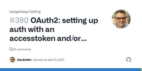 Oauth2 Setting Up Auth With An Accesstoken Andor Refresh Token Results In Ts2345 · Issue