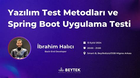 yazılım test metodları ve spring boot uygulama testi kommunity