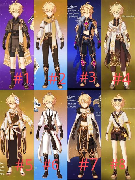 ‼️‼️‼️‼️‼️ Votez Pour Le Skin Que Vous Préférez Pour Aether Genshin