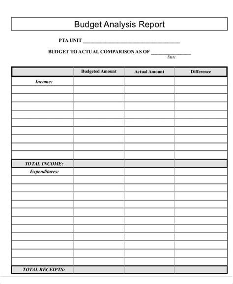 Budget Report Template 14 Free Word Pdf Format Download