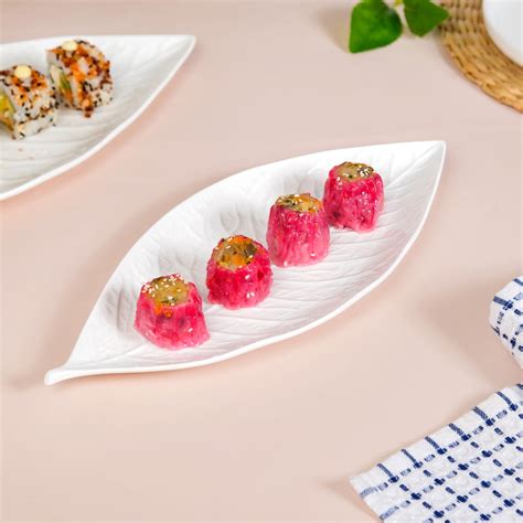 Bay Leaf Ceramic Platter Small 13 Inch Online Premium Platter Nestasia