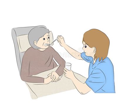 Home Healthcare Care Support Caring For Seniors Stock Illustration