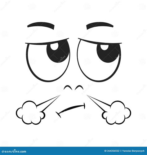 Cartoon Displeased Face Displeased Expression Vector Stock Vector