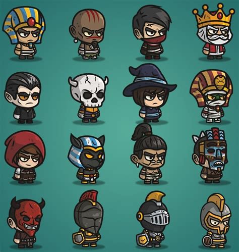 40个卡通游戏人物角色素材含png动作序列ai矢量源文件unity工程文件 游素网