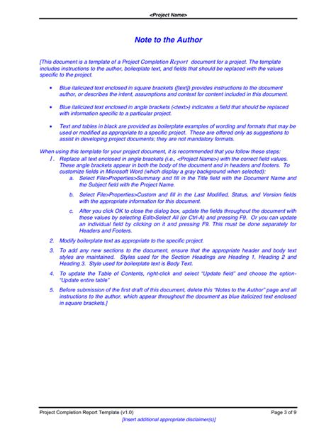 Project Completion Report In Word And Pdf Formats Page 3 Of 9