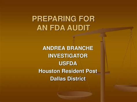 PPT PREPARING FOR AN FDA AUDIT PowerPoint Presentation Free Download ID 1285879