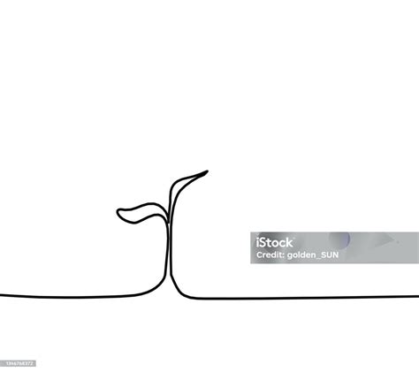 흰색 배경에 선 그리기로 추상 새싹 0명에 대한 스톡 벡터 아트 및 기타 이미지 0명 개념 꽃 식물 Istock