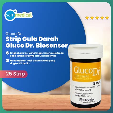 Jual Gluco Dr Bio Sensor Strip Gula Darah Isi 25 Biosensor Strip Gula Isi Ulang Strip Stik