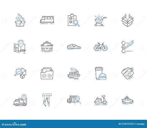Inventory Management Line Icons Collection Supply Logistics Stock Tracking Warehousing