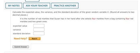 solved calculate the expected value the variance and the